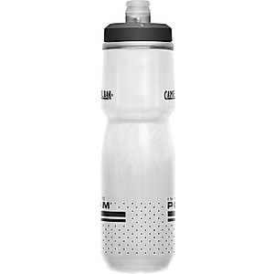 CamelBak Podium Chill Insulated Bike Water Bottle - Easy Squeeze Bottle - Fits Most Bike Cages - 24oz, White/Black
