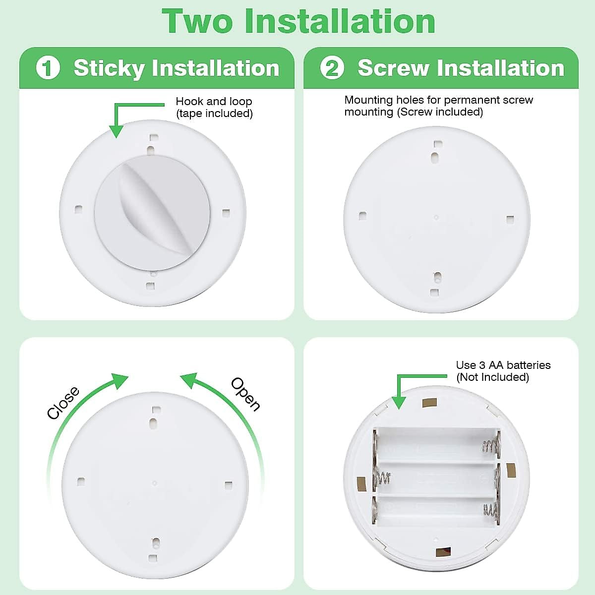 KINDEEP RGB Wireless LED Spotlight, Battery Operated Accent Lights, Indoor Mini Puck Light, Dimmable Uplight with Remote, 4000K Warm White, Stick on Wall Light with Rotatable Head, Silver, 2 Pack