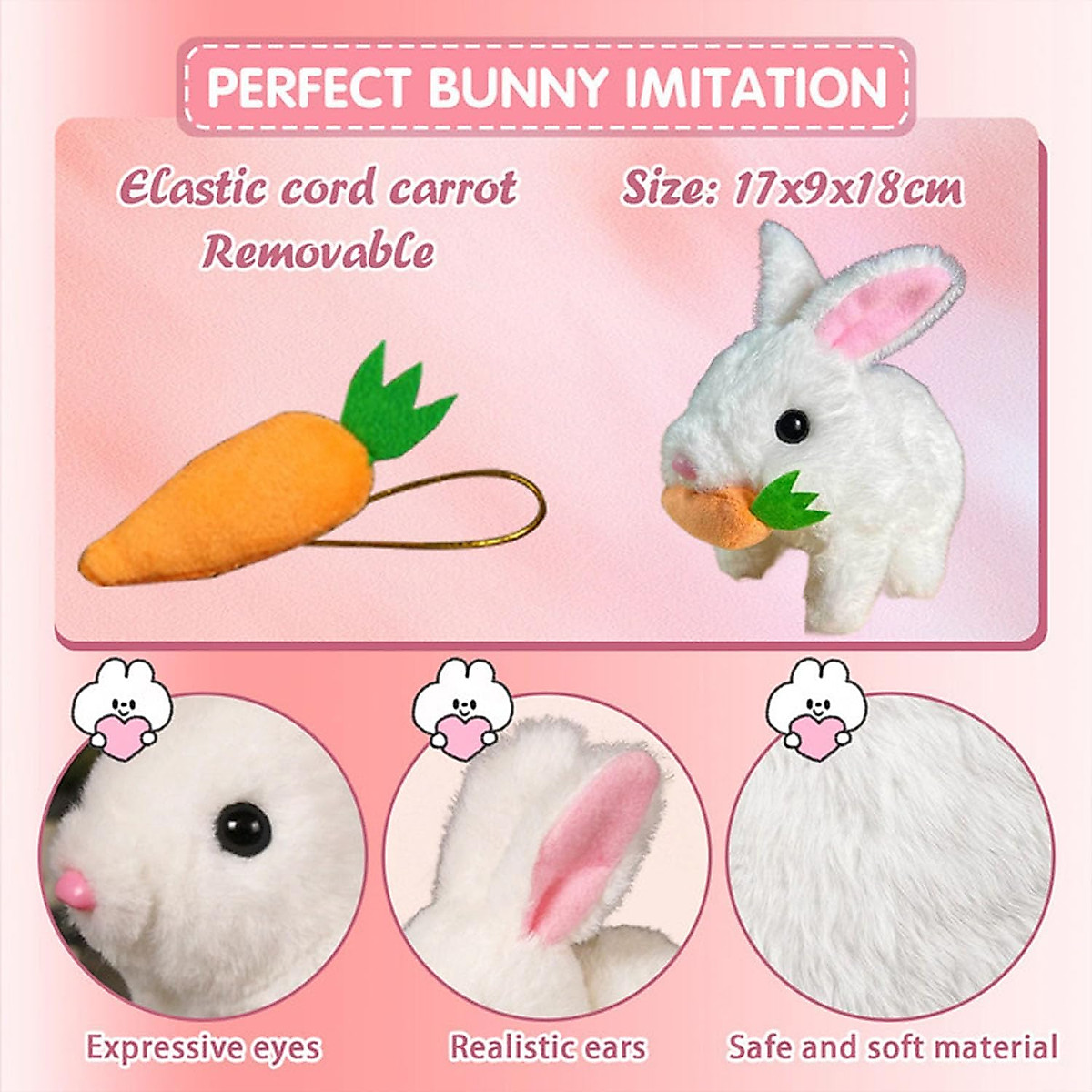 Bunny - Easter My Realistic Bunny Toy, Interactive Bunny Realistic Bunny - Jumping, Twitching, and Shaking Ears, Bunny Realistic Bunny Toy, Bunbi Realistic Bunny, Realistic Bunny Toys (Brown)