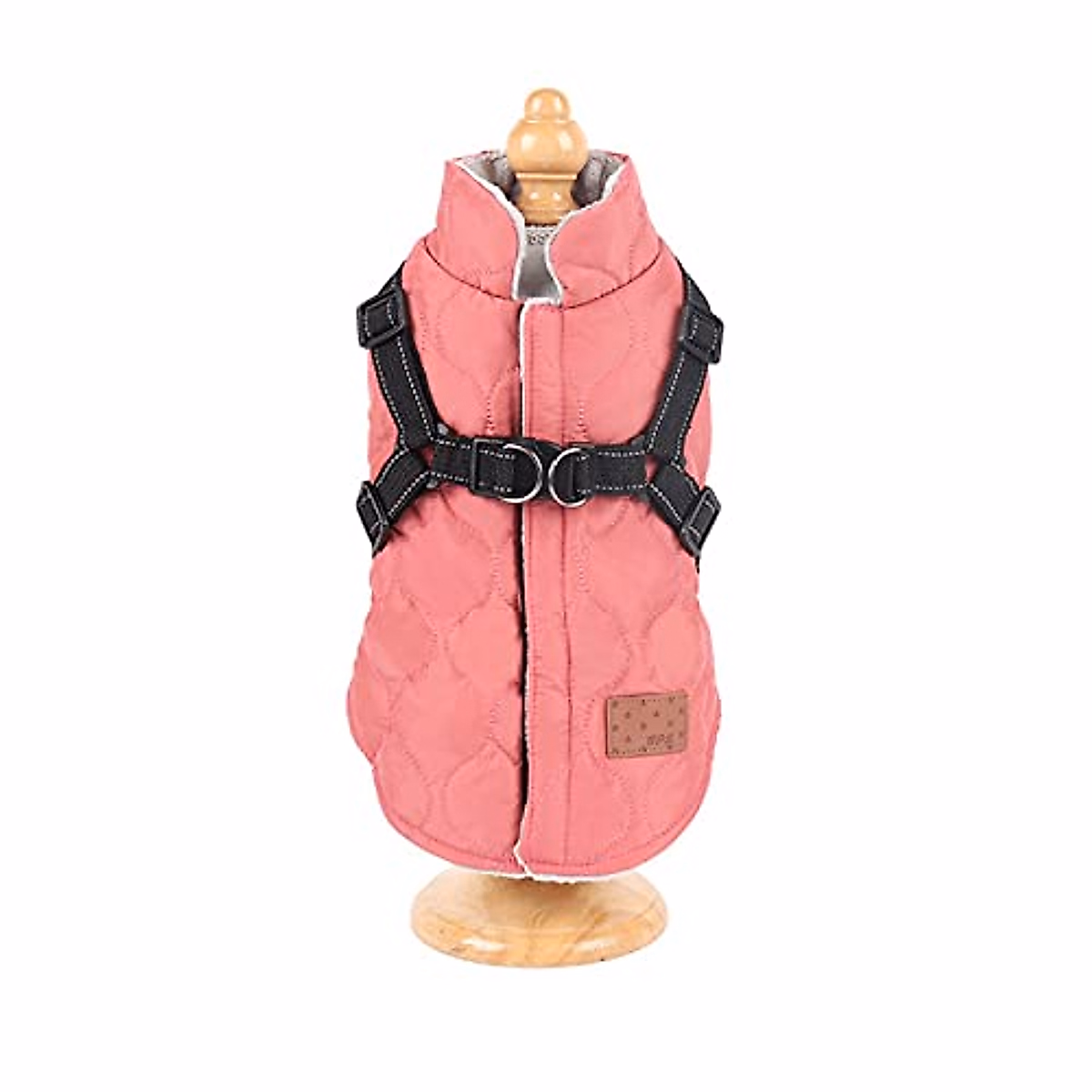 Pet Clothes, Dog Warm Jacket with Harness Winter Puppy 2 in 1 Coat Small Dog Vest Harness with Reflective Costume for Small Medium Dogs (3XL-Rose Red)