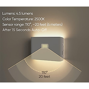 WYZE Rechargeable Night Lights with Dusk to Dawn & Motion Sensors, Warm & Soft White Stair Lights for Bathroom, Hallway, Linkable, Magnetic Mount, 3 Pack