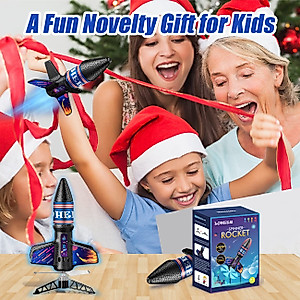 Loheer Rocket Launcher for Kids, Motorized Air Rocket Toy for Ages 8-12, Launch Rocket up to 164 ft, Fun Outdoor Toy, Self-Launching Rocket Toys for Kids Age 8-12, Ideal Birthday