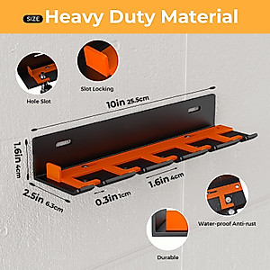 CHOWZZ Air Tool Holder, Air Tool Rack for Garage Walls and Tool Cart Storage Organizer，Wall Mounted Lockable Pneumatic Tool Hanger for Air Compressor Tools, Pneumatic Nail Gun, Black-5 Slots