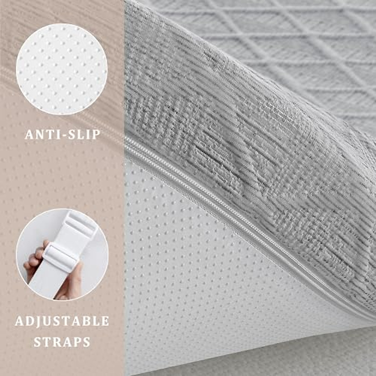 Sleepmax Firm Mattress Topper Twin XL 4 Inch - Extra Firm Memory Foam Bed Topper for Back Pain Relief - Cooling Mattress Pad for All Body Shapes - Non-Slip Deluxe Cover, CertiPUR-US Certified