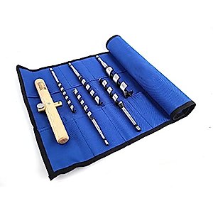 Woodowl BCH-Set 6-Piece Bushcraft Survival Auger Kit with T-Handle and 5 Auger Bits in Tool Roll