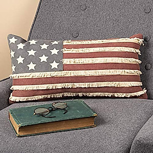 Primitives by Kathy 30505 Patriotic Throw Pillow, 19 x 10-Inch, American Flag