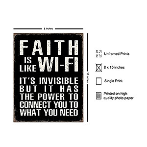 Inspirational Spiritual Religious Wall Decor - Christian Wall Art - Catholic Gifts for Men, Man Cave - God Wall Decor - Faith Wall Decor - Motivational Poster Sign Picture Print - Positive Quotes