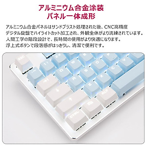 AK35i Mechanical Gaming Keyboard, 104 Keys and 6 Media Keys Anti-Ghosting, 2 Colors PBT Keycap, Elegant White Backlight, Aluminum Panel (Brown Switch/White Backlight, White&Blue)