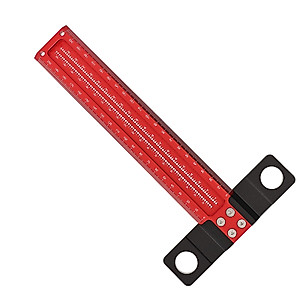 Woodworking Scriber T Square Ruler, Architects Ruler for Carpenter Work, Layout and Measuring, Aluminum Alloy Carpenter Square Ruler Clear Scale Scriber Tool for Woodworking