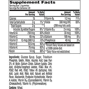 One A Day Teen for Her Multivitamin Gummies, Gummy Multivitamins with Vitamin A, C, D, E and Zinc for Immune Health Support, Physical Energy & more, 60 Count