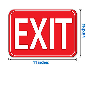 Aluminum Photoluminescent EXIT Sign | Glows for Up to 10 Hours | Ultra Reflective and Well Lit - Emergency Light (Stickers Decals)