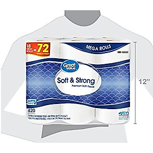 MARL CR-Soft & Strong Premium Toilet Paper, 18 Mega Rolls