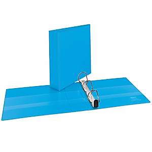 Avery Heavy-Duty View 3 Ring Binder, 2" One Touch Slant Rings, 2.8 Inch Wide Spine, Customizable Clear Cover, Ideal for School, Office, and Home Organization, 1 Light Blue Binder (05501)