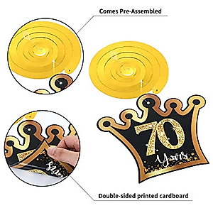 Frienda 18th BirtBirthday Party Hanging Swirls Decorations, Ceiling Decorations Shiny Celebration Hanging Swirls Decorations for Birthday Party Supplies, 30 Count(70th Birthday)