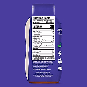 Pyure Organic Caramel Flavored Syrup, Zero Sugar, 1 Net Carb, Gluten-Free, Plant-Based for Vegan Keto Friendly Food, 14 Oz