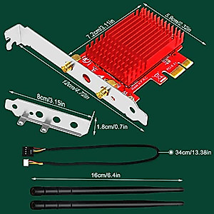 FebSmart Wireless AC 1200Mbps Dual Band PCIE WiFi Card with WiFi Stereo Adapter for Windows XP, 7, 8.x, 10, 11 (32/64bit) and Windows Server Desktop PCs for Gaming and Video Screaming (FS-AC85SE)