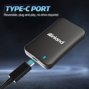 INLAND Platinum 1TB External SSD USB3.2 Type-C, Read/Write Speed up to 1100MB/s and 1000MB/s, Portable Solid State Drive with Type-C to C & Type-C to A Cable for PC/Laptop/Windows/Mac OS/ PS4/ PS5