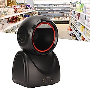 FLEXMAN Desktop QR Code Scanner, 1D 2D Fast Decoding CMOS USB QR Code Scanner, 3 Scanning Mode QR Desktop Barcode Scanner for Shopping Malls, Supermarkets (Black)
