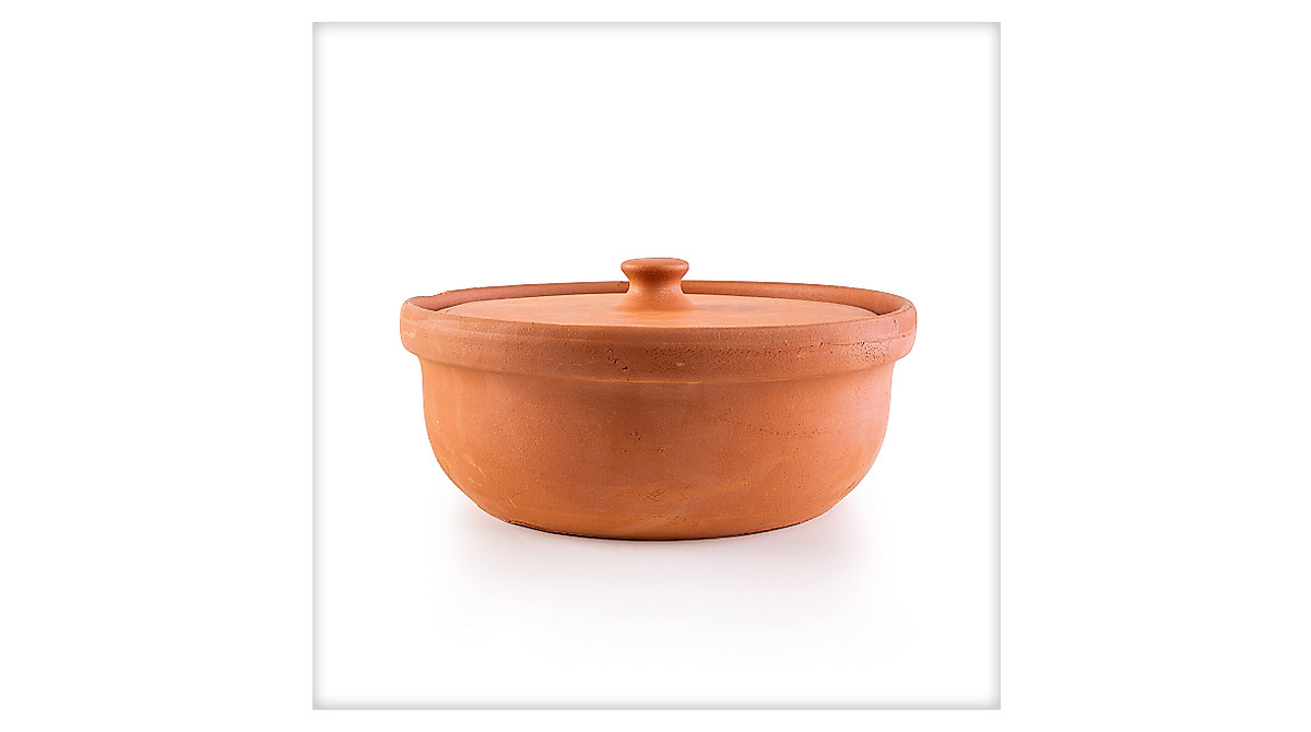 Luksyol Handmade Clay Pot: Unglazed Terracotta Cookware