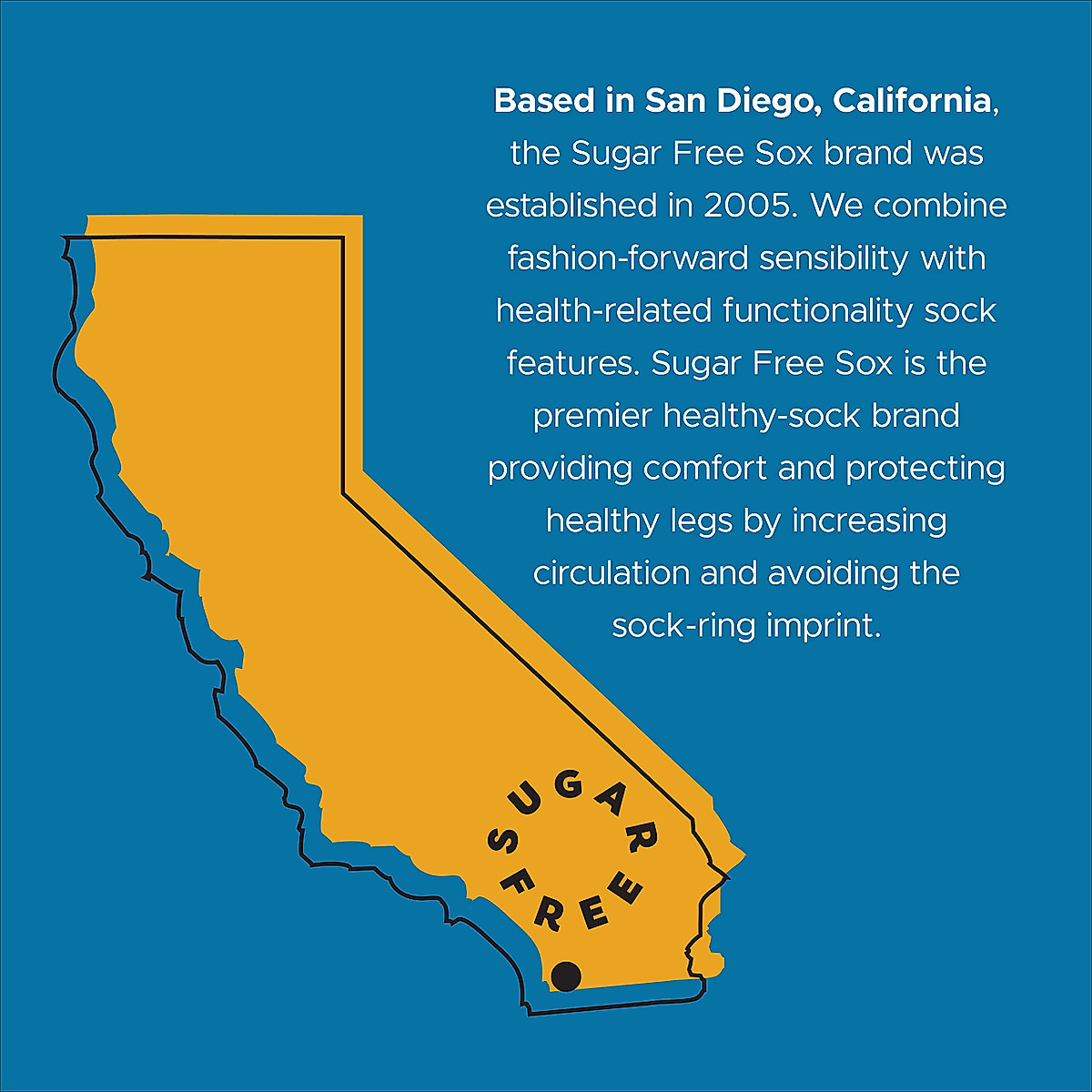 Sugar Free Sox Easy Fit Mens Big and Tall Cushioned Athletic Compression Socks Easy On/Off 1 Pair (13-16, Black)