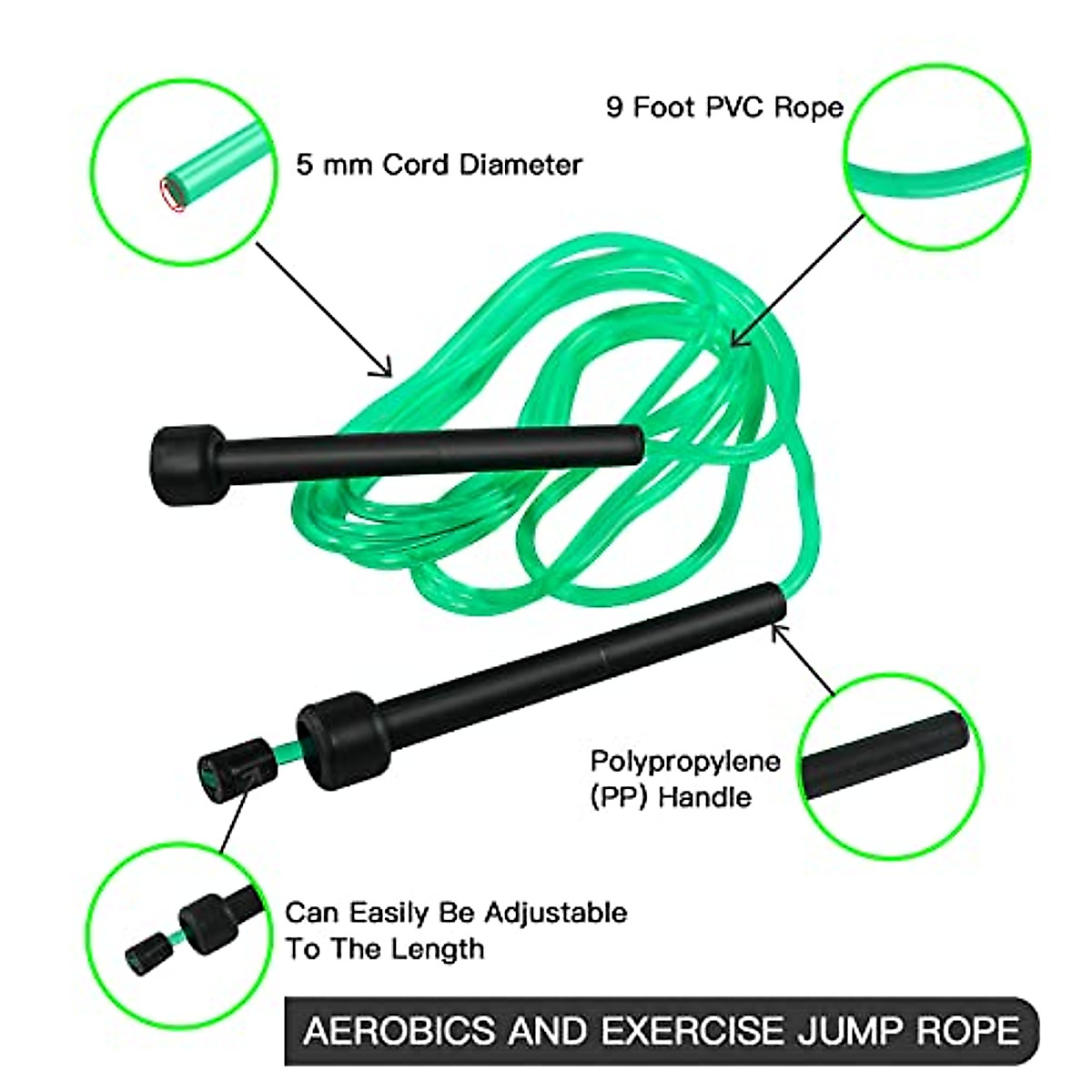 VIIBASE 10 Pack PVC Jump Rope for Cardio Fitness - Versatile Adjustable Skipping Rope for Women Men Kids, Speed Jump Rope for Exercise,9 Feet