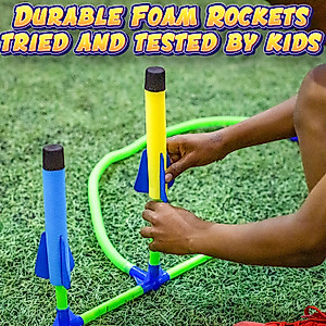 Toy Rocket Launcher for Kids: Best Girls & Boys Toys Stomp Dual Air Rockets Foam Mortar Launcher Kit. Rocket Toy for Kids Age 5 6 7 8 9 10 Year Old Kid. Fun Outside Toys & Cool Boy Gifts Outdoor Toys