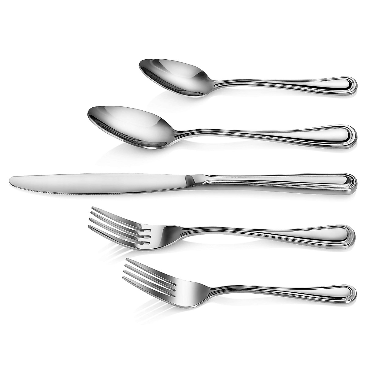 New Star Foodservice 58871 Slimline Pattern, 18/0 Stainless Steel, 60-Piece Flatware Set