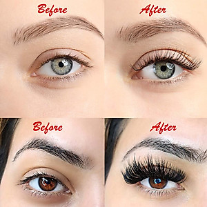 VNE Eyelashes 500 Fans Tray Volume Lash Extensions Mixed length | Premade Fans Eyelash Extensions | Mega Lash Extension | Promades Eyelash Fans | 3D, CC Curl, 9-16mm,