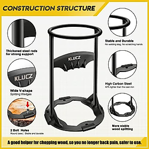 KLUCZ Kindling Splitter, Manual Lightweight Log Splitter, High-Carbon Steel Splitter, Quick & Sturdy Wood Splitter, Safe Firewood Splitter for Home & Campsite Tool