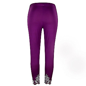 BAGELISE Leggings for Women High Waist Scrunch Butt Leggings for Women Seamless High Waisted Slimming Workout Gym Yoga Pants Capri Pants for Women Womens Sweatpants Tall Purple