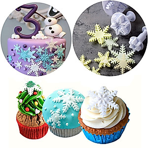 22 PCS Christmas Cookie Cutter Set Molds, Christmas Fondant Embossing Tools Plunger Cookie Cutter Sugarcraft Tree/Leaves/Sled/Snowman/Jingling Bell/Deer/Snowflake for Christmas Plunger Cake Cutter