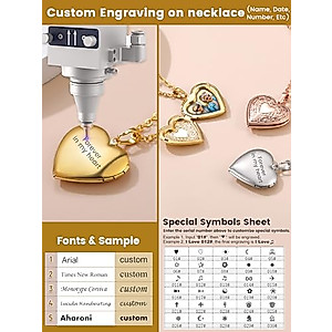 Gold Heart Lockets for Women, 18K Gold Plated Love Locket Necklace That Holds Pictures with 22 Inch Chain for Her Loving Jewelry