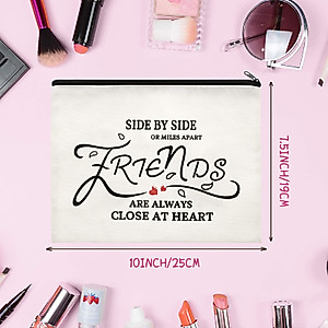 6 Pieces Good Friends Makeup Cosmetic Bags Weekend Trip Gifts Birthday Gifts for Women Portable Makeup Bags Weekend Gifts for Women Travel Retirement Anniversary Present (Classic Style)