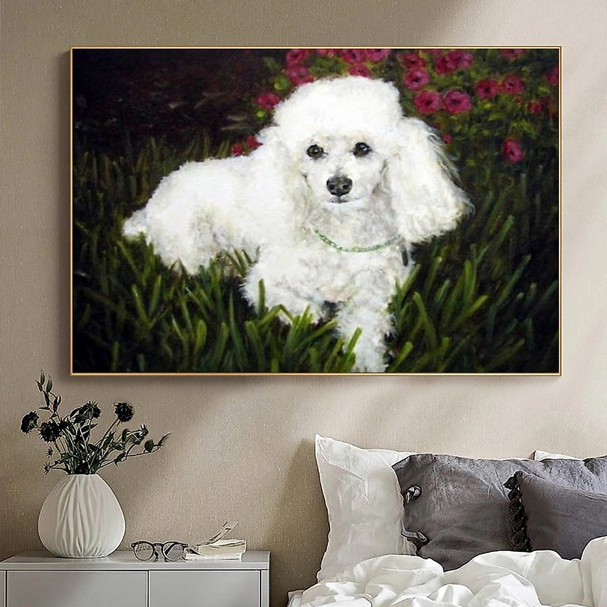COKYIS Cross Stitch Kits for Adults Stamped Poodle 11CT Printed Cross Stitch Kits,Counted Embroidery Kits for Beginner Wall Art Home Decoration 40x50cm