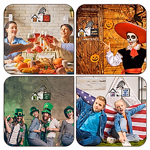 Thyle 31 Pcs Interchangeable Wooden Gnome sign Seasonal Gnome sign for Front Door Wood Gnome Door Hanger with Detachable Magnet Gnome Decorations for Home Wall Christmas Winter DIY Holiday Decor