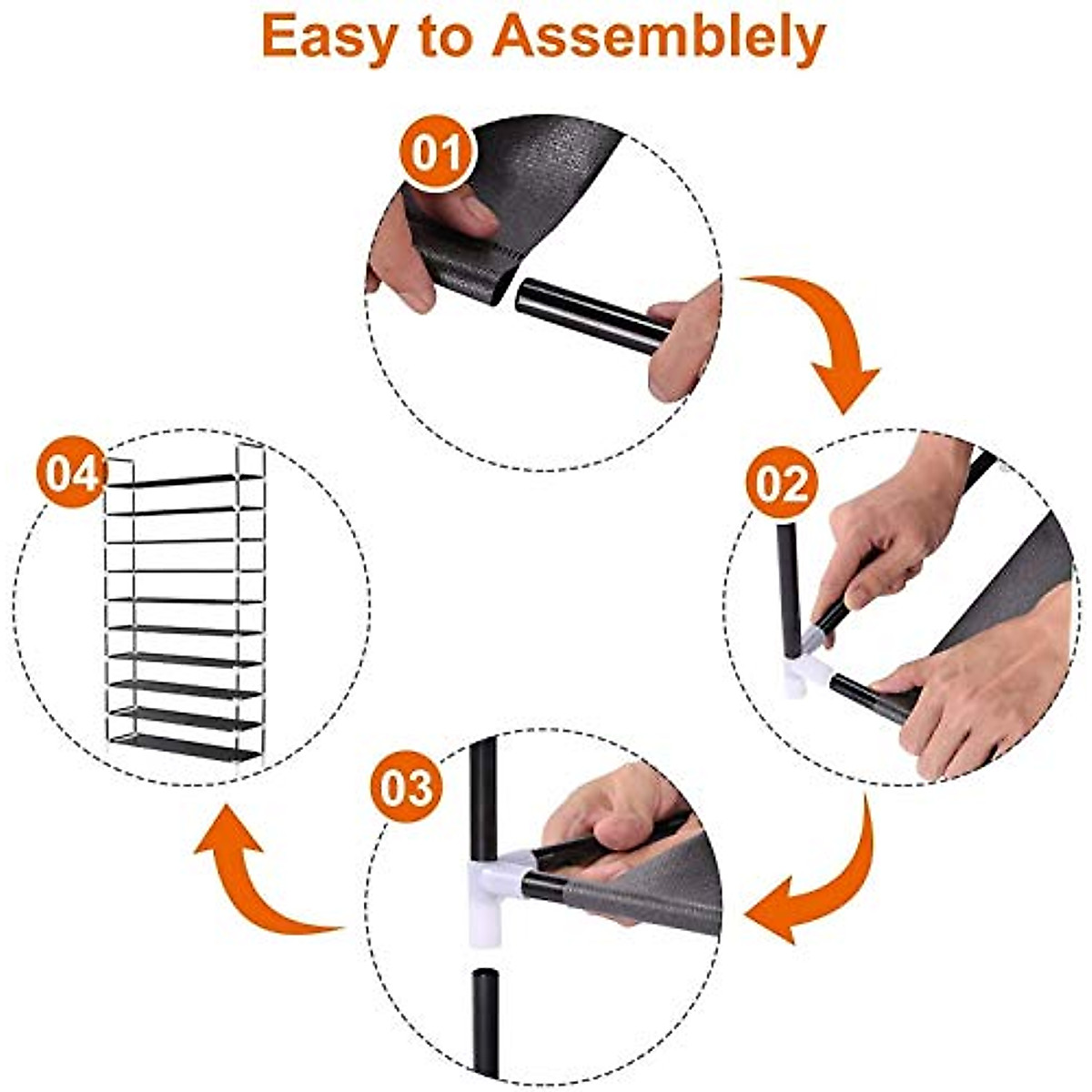 SOONEEDEAR 10 Tier Shoe Rack 50 Pair, Large Shoe Storage Organizer, Zapateras Organizer 50 Pares, Free Standing Shoe Racks for Closet, Show Rack, Space Saving Shoe Rack, Tall Shoe Shelves Black