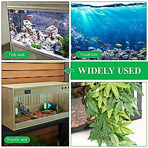 balacoo Aquarium Reptile Plants Artificial Plastic Leaves Hanging Silk Terrarium Plant with Suction Cups,Simulation Landscape Decorations for Bearded Dragons,Lizards,Geckos,Snake