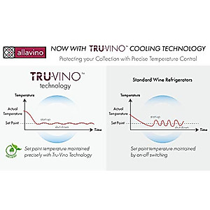 Allavino 15" Wide FlexCount II Tru-Vino 30 Bottle Single Zone Stainless Steel Left Hinge Wine Refrigerator