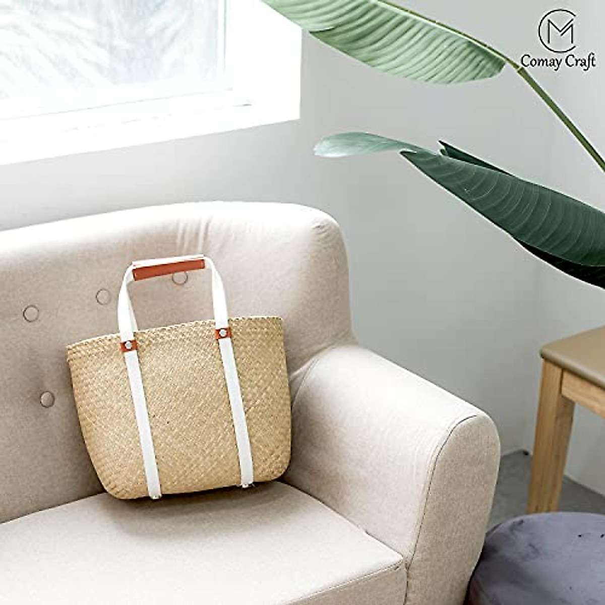 CM Comay Craft Straw Tote Bags For Women 14 in, Beach Bags For Women, Rattan Bag Oversized Beach Bag