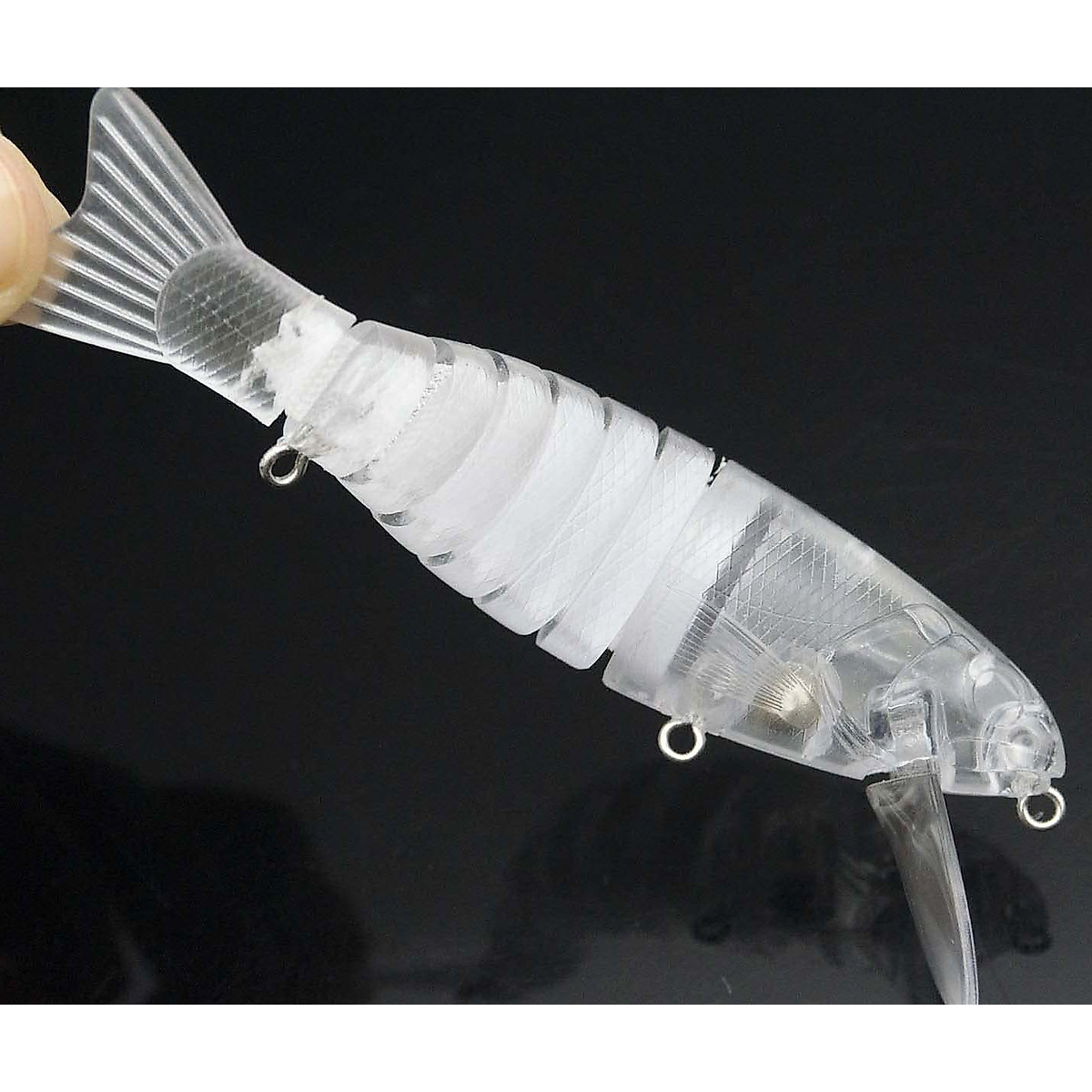 5 PCS Unpainted Lure Blanks 15.35g 10.6cm 8 Jointed Fishing Lure with Free 5mm Eye Crankbait Simulation Blank Body Clear Hard Baits Trout Salmon Minnow Lure Popper Lures Topwater Freshwater JXS2