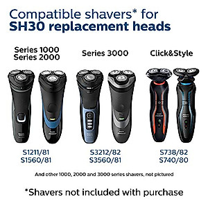 Philips Norelco Replacement Head for Series 3000, 2000, 1000 and S738 Click & Style