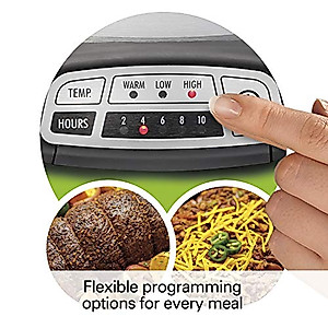 Hamilton Beach Programmable Slow Cooker with Flexible Easy Programming, 5 Cooking Times, Dishwasher-Safe Crock, Lid, 4 Quart, Silver