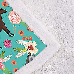 Horse Blanket Various Horse 3D Printing Throw Blanket Super Soft Flower Fleece Blanket Animal Horse Sherpa Blanket Horse Gifts for Girls and Women Sofa Couch Bed and Office (Green, 51 X 59 in)