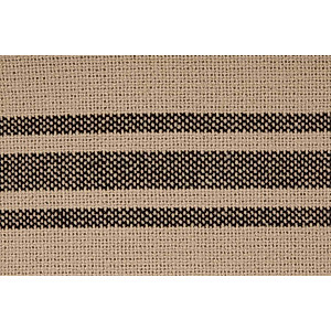 Piper Classics Mill House Stripe Black Chair Pad, 16" L x 16" W, Farmhouse Primitive Grain Sack Stripe Fabric Stuffed Chair Cushion, Beige & Black