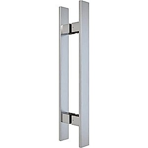 BARNSMITH 36" Barn Door Push Pull Handle,Glass Door Handle,Heavy Duty Grade-304 Stainless Steel Square Commercial Door Handle,Entrance Entry Front Door Handle Office Wood Garage Handle Pull Set