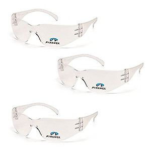 Pyramex Safety Intruder Reader Bifocals Clear Frame with Clear Lens (3 Pair) (Clear + 2.5 Lens)