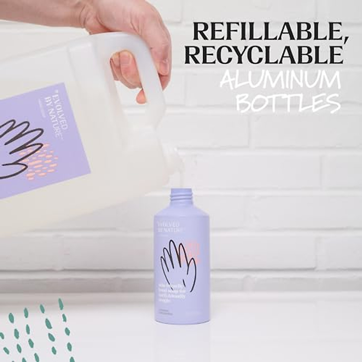 EVOLVED BY NATURE Hand Soap | 128 oz Refill | Lavender Lemongrass | Clinically proven to help skin retain moisture with Activated Silk™ 33B