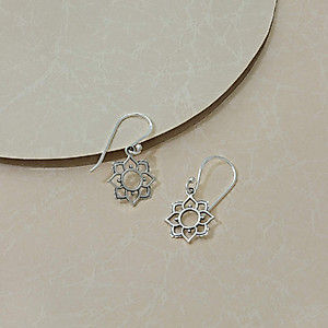 Boma Jewelry Sterling Silver Lotus Dangle Earrings