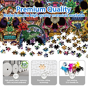 TAOZI&LIZHI Jigsaw Puzzles for Adults 1000 Piece, Halloween Puzzle Picture Family Decorations, Day of The Dead (Sugar Skulls), Party Supplies Unique Christmas Birthday Gifts for Kids and Teenagers