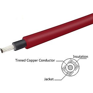 Vorole 10AWG/6mm² Solar Panel Extension Cable, 20FT Cable Wire with Female&Male Connector, 1 Pair Black&Red